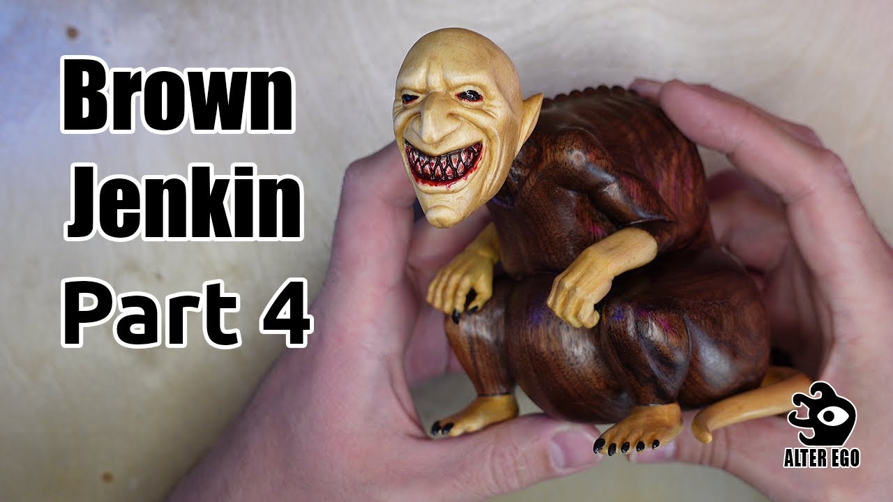 Brown Jenkin wood carving - Part 4 - YouTube