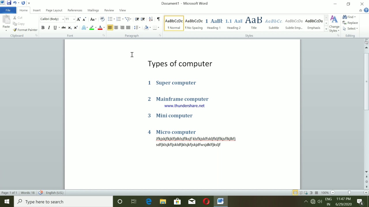 MS-WORD Home menu part - II - YouTube
