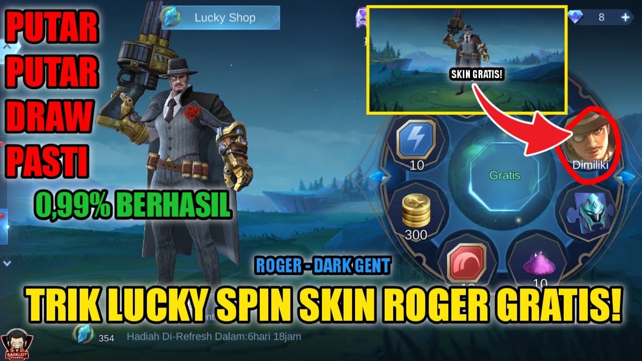 HOKI DAPAT SKIN ROGER GRATIS DI LUCKY SPIN MLBB - YouTube