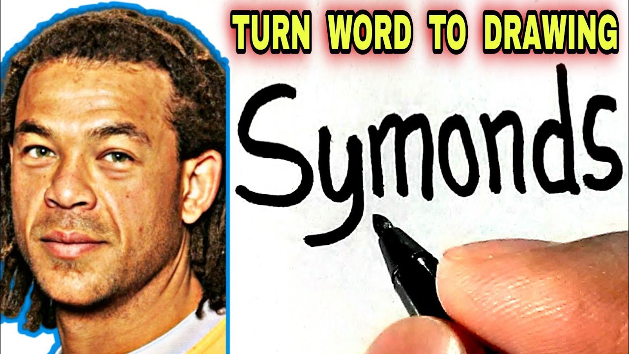 Tribute Drawing, Turn Word SYMONDS into Andrew Symonds Drawing - YouTube