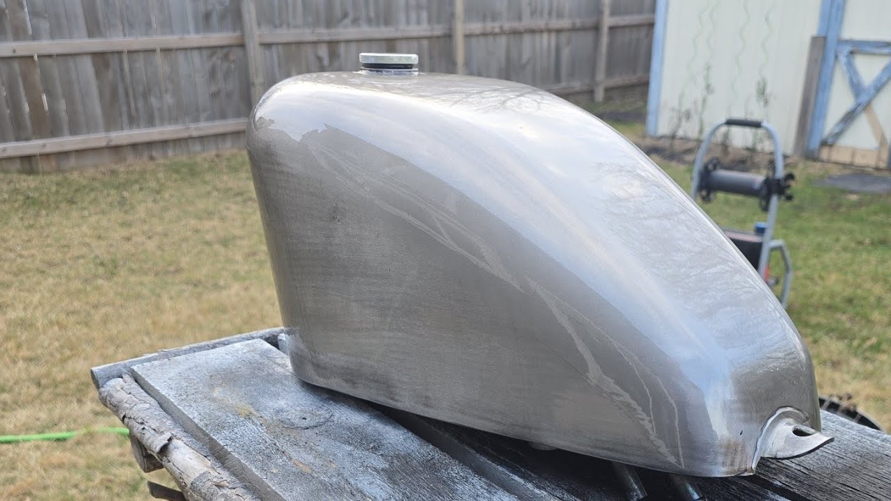 MRJAWZ is live! clear coating his motorcycle gas tank. raw steel! - YouTube