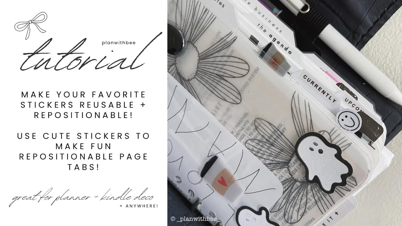 DIY Repositionable + Reusable Stickers | DIY Sticker Page Tabs ...