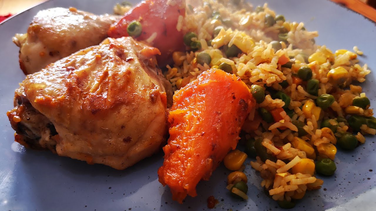 Chicken, Sweet potato and Savoury Rice. - YouTube
