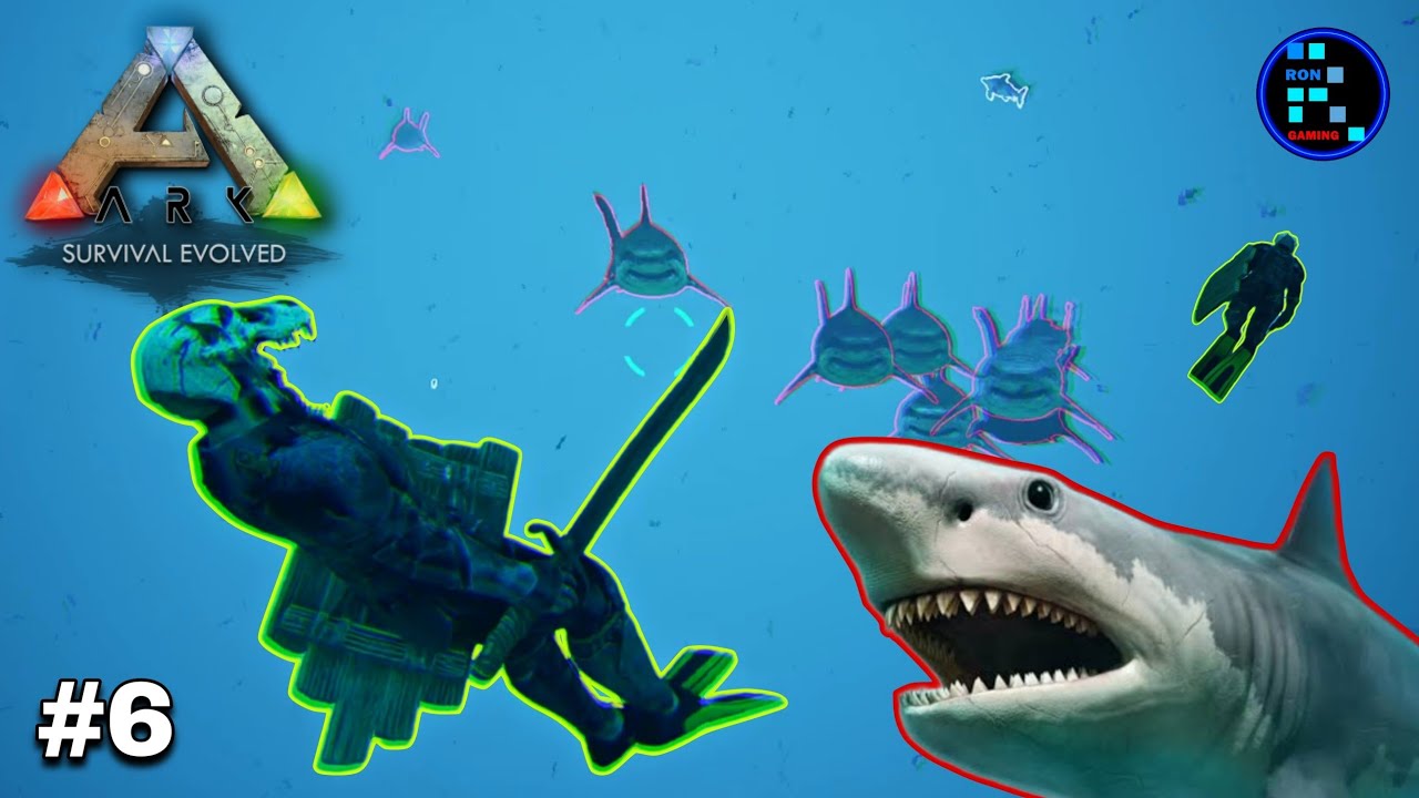 ARK: The Island Map #6 | Taming MEGALODON SHARK & Fighting With Basilo ...