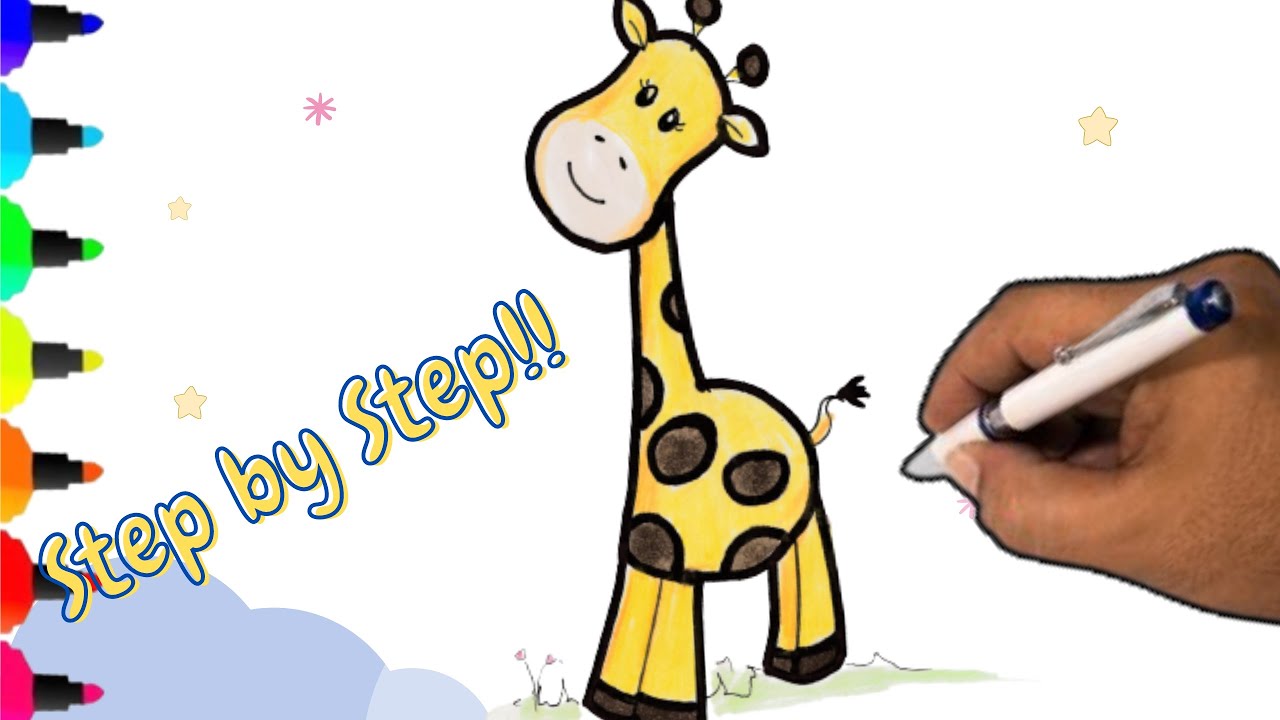 How to Draw and Color a Giraffe | Step By Step Drawing for Kids - YouTube
