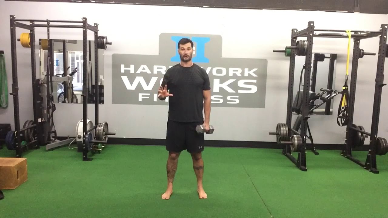 Dumbbell split snatch - YouTube