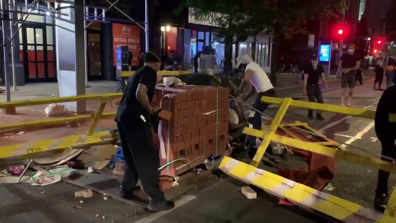 Bricks Randomly showing up at Protests across the US - YouTube