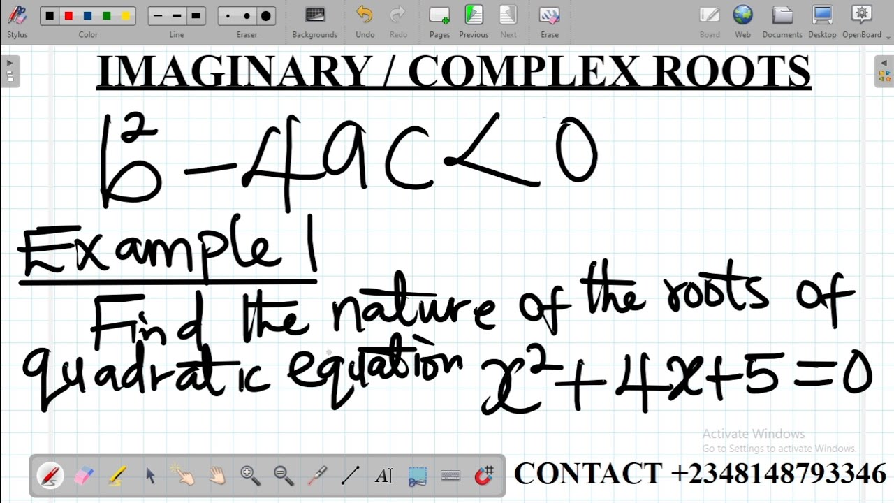 Imaginary / Complex root - YouTube