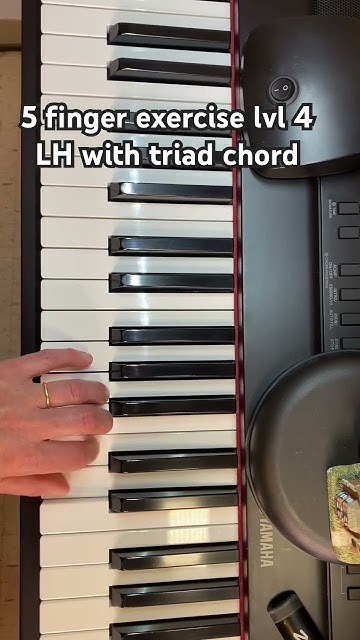 5 finger exercise level 4, LH, 1 octave w/triad chord #piano # ...