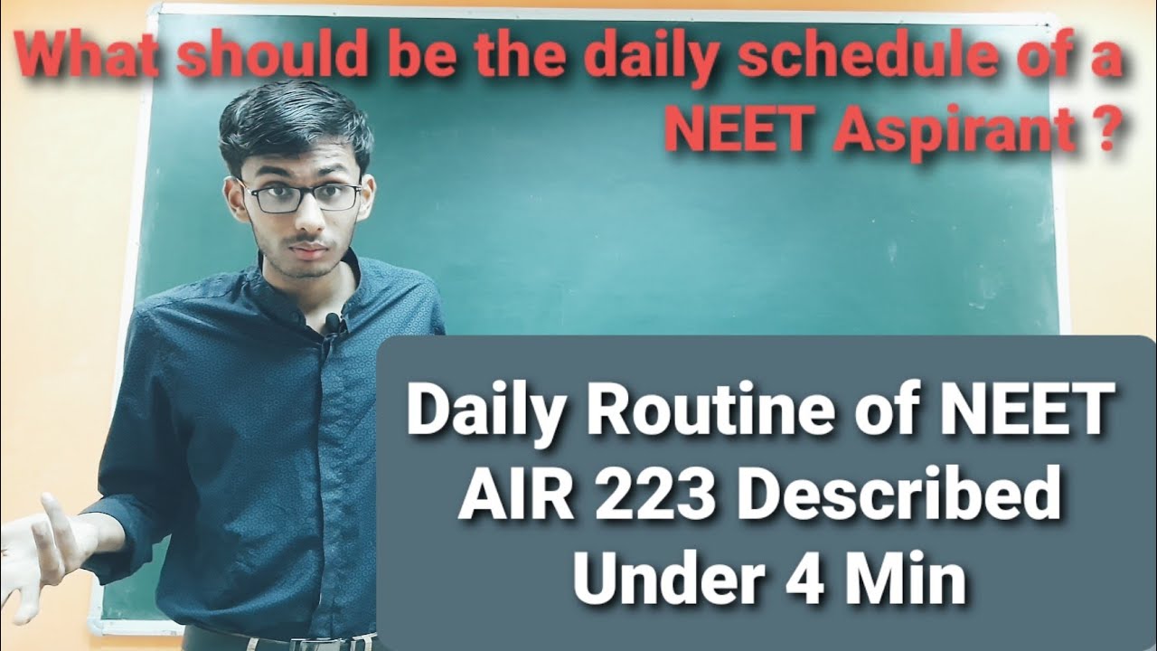 Daily Schedule For NEET Aspirant | NEET Topper Schedule Described under ...