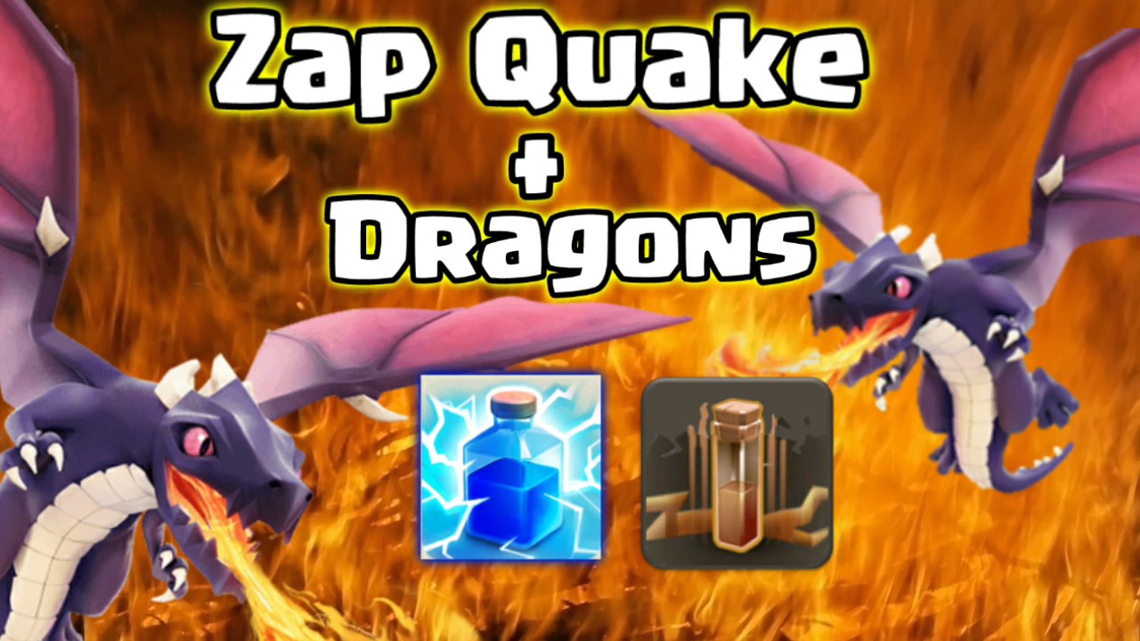 Clash Of Clans // 3 Estrellas TH9 // Zap Quake + Full Dragons - YouTube