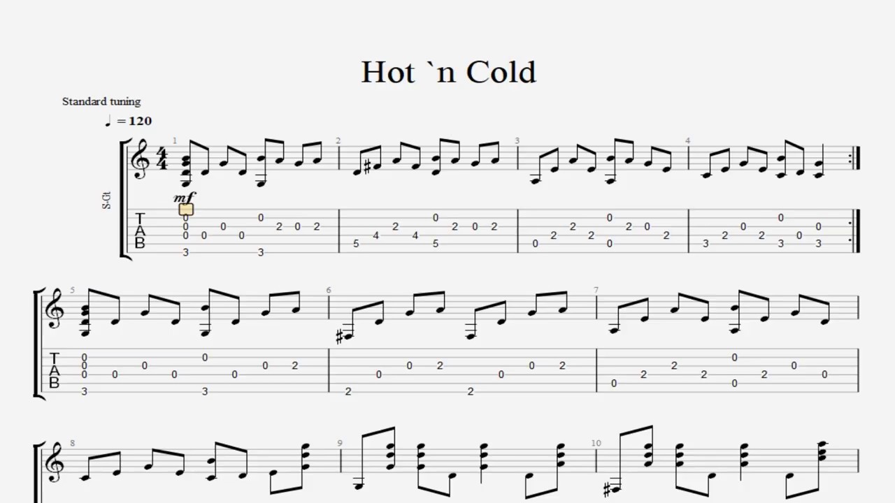 Hot 'n Cold - Fingerstyle Guitar | Free Tab & Sheet | Pdf & Gp5 - YouTube