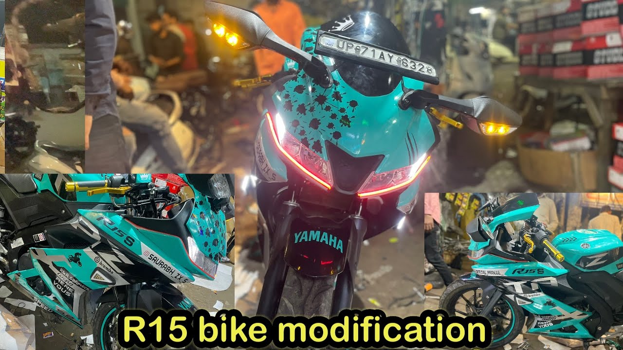 R15 bike modification #best modification in kanpur - YouTube