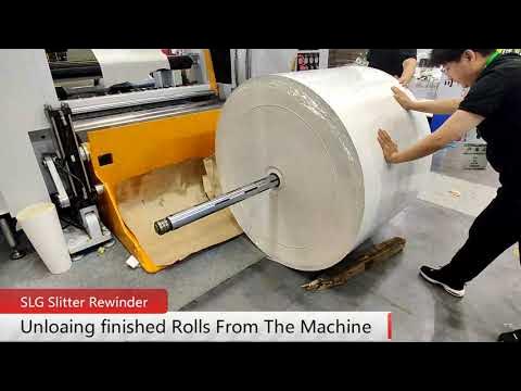 How To Unload Finished Rolls From Double Drum Type Paper Jumbo Roll Slitter Rewinder Machine ...