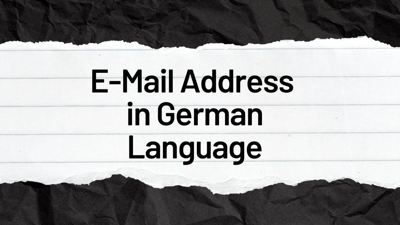 E-Mail Addresse | Can You Really Say E Mail Address in German Like a ...