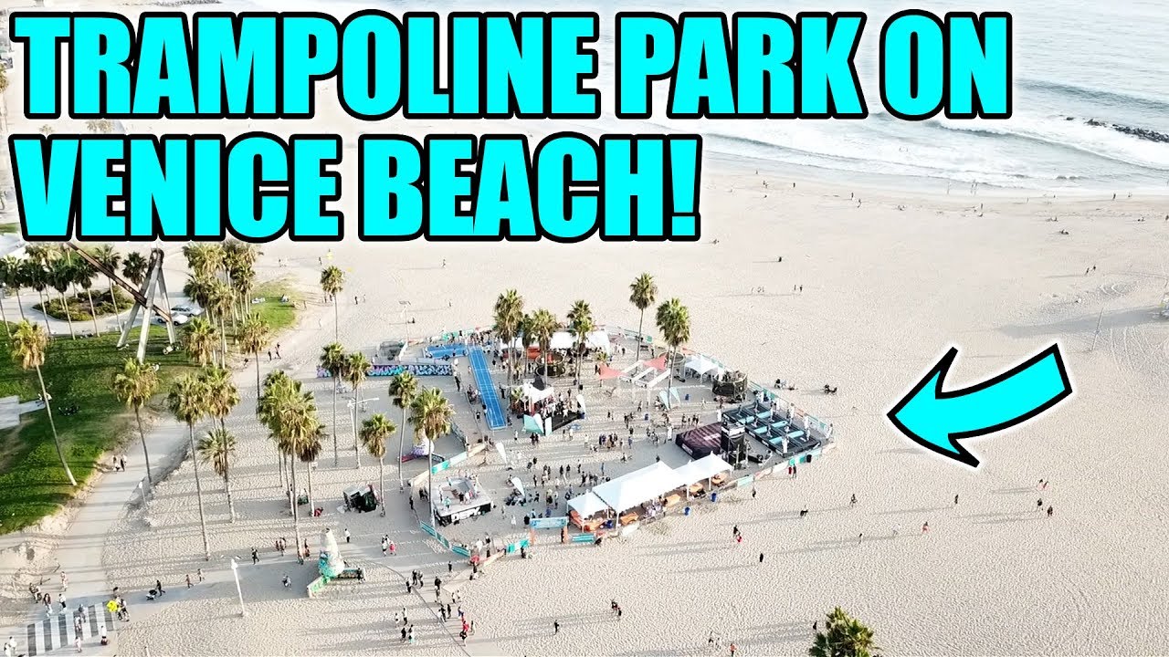 WORLD'S FIRST EVER TRAMPOLINE PARK ON VENICE BEACH! (GRAVALANCHE 2018 ...