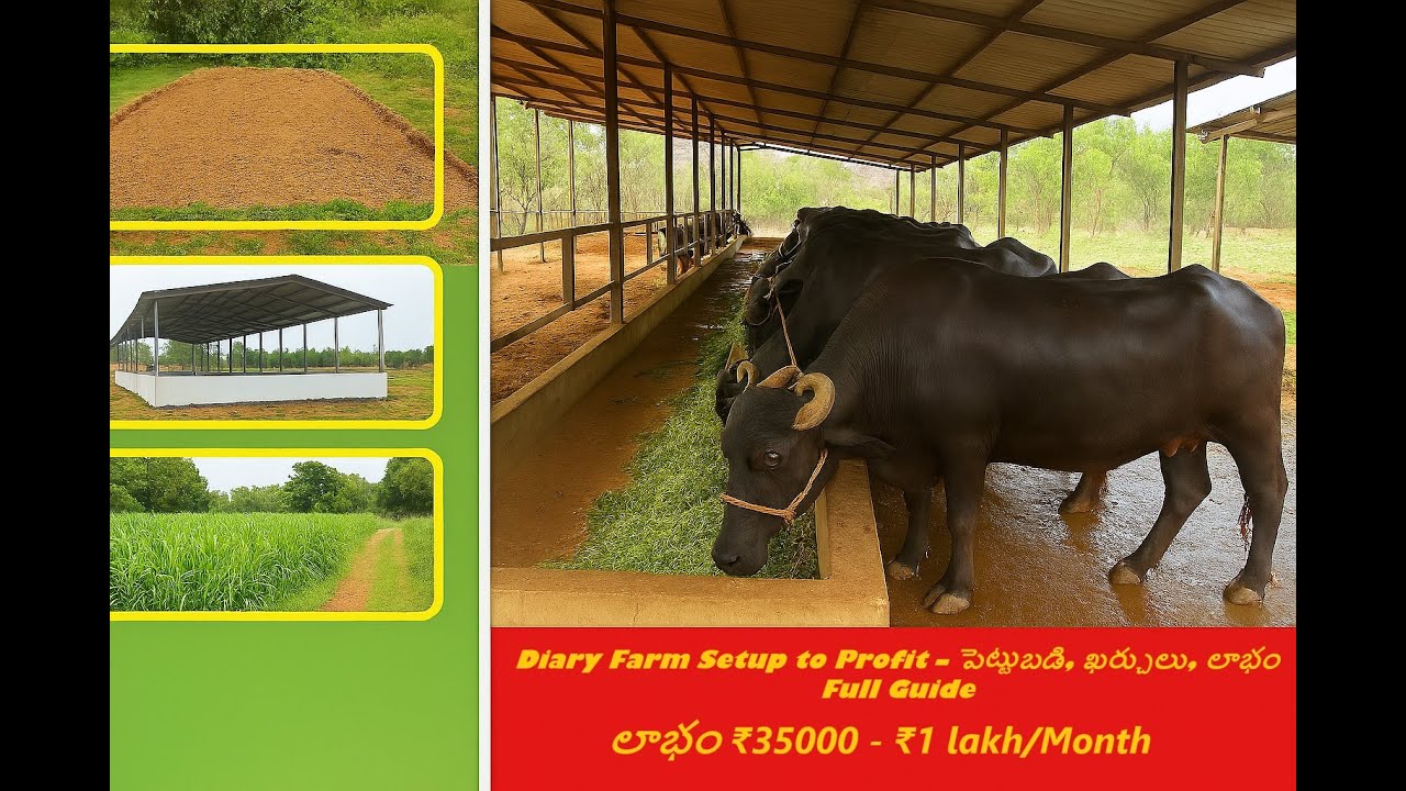 Diary Farm Setup to Profit – పెట్టుబడి, ఖర్చులు, లాభం Full Guide # ...