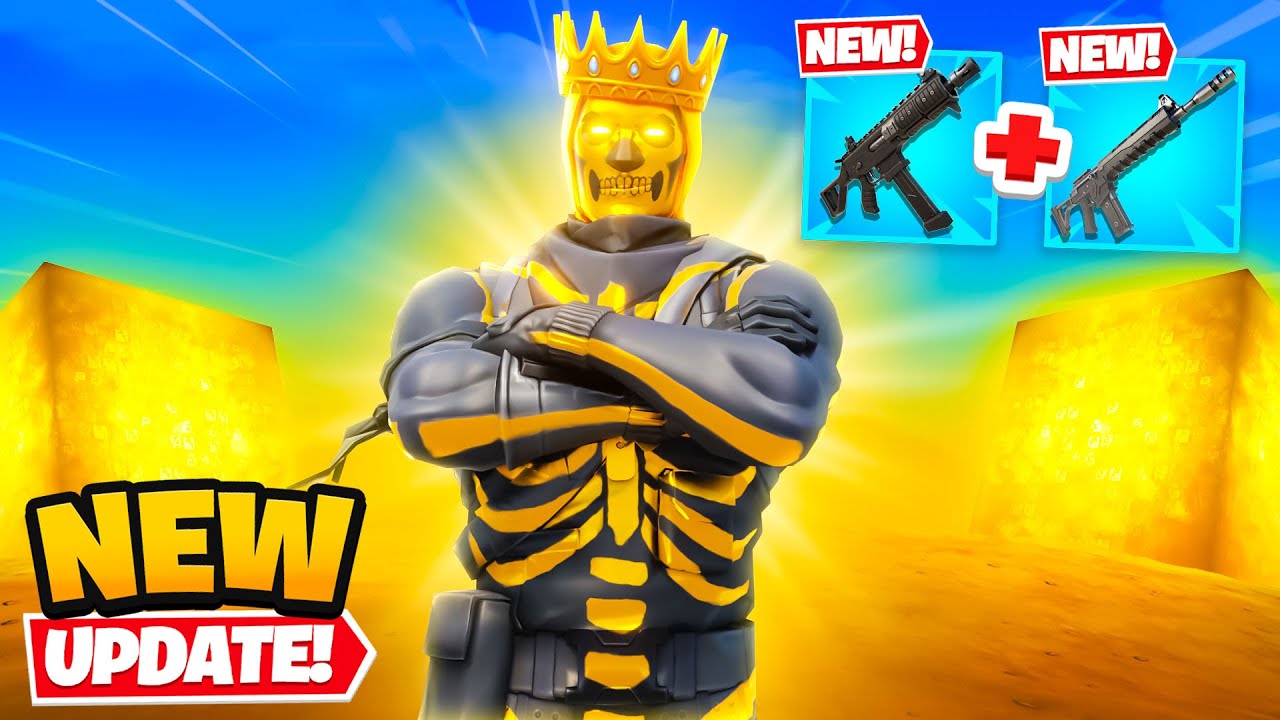 Fortnites Biggest Update Ever Golden Skull Trooper Youtube