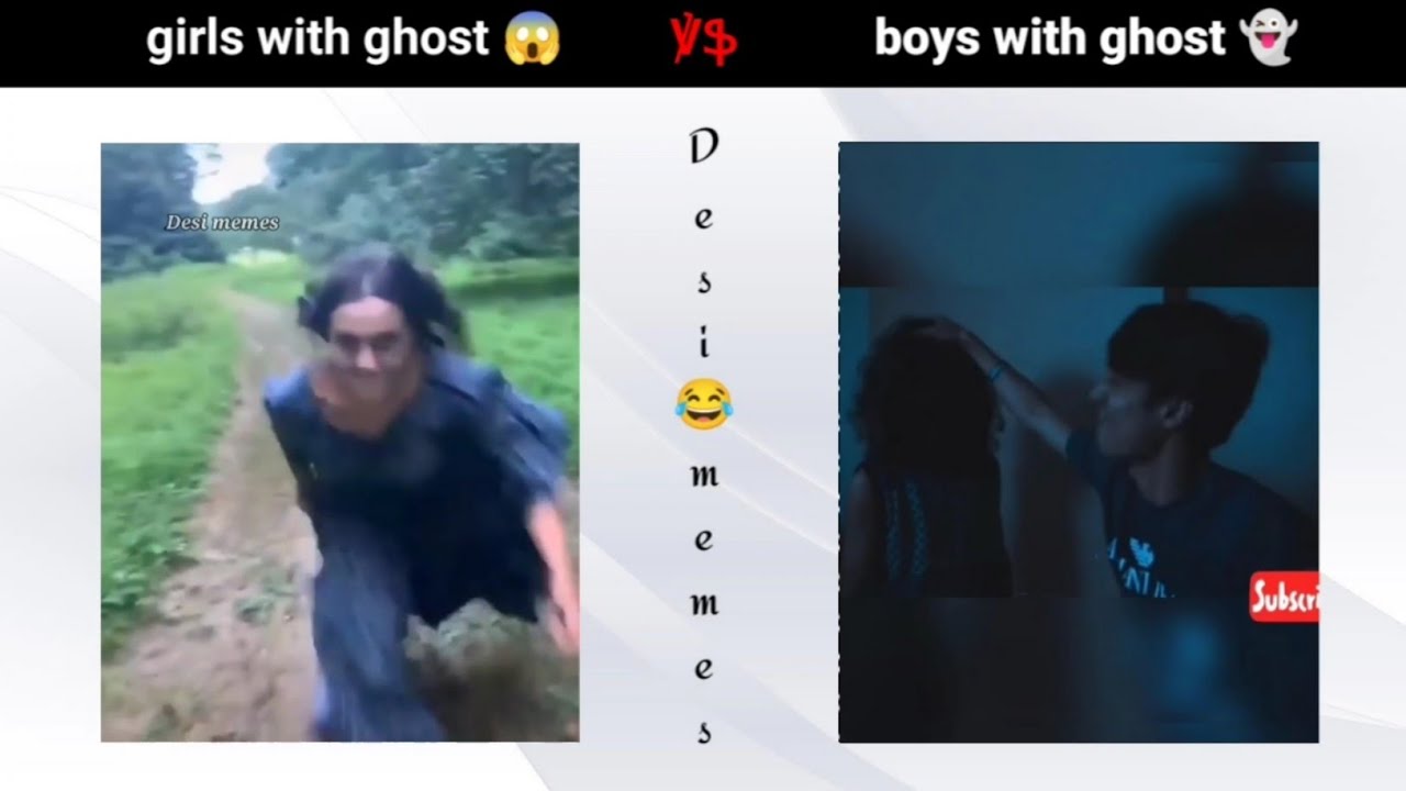 girls with ghost 😱vs boys with ghost 👻 - YouTube