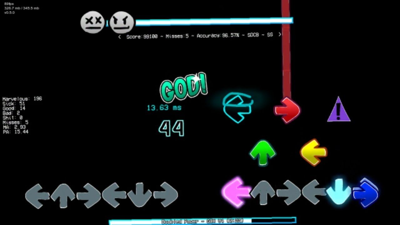 Doubled pover god v4 clear (anti mash + no ghost tapping) R&S god mode ...