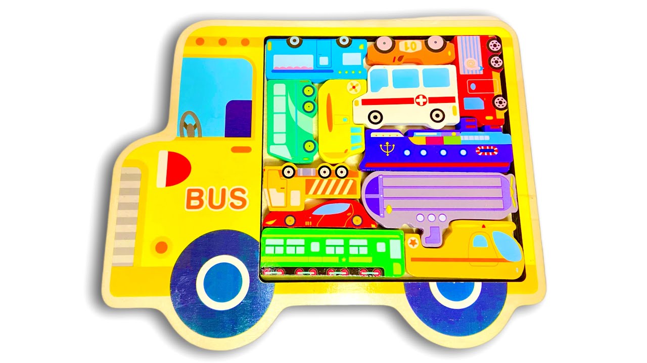 Best Learn Vehicles Transport bus, car, truck and Shapes | Preschool ...