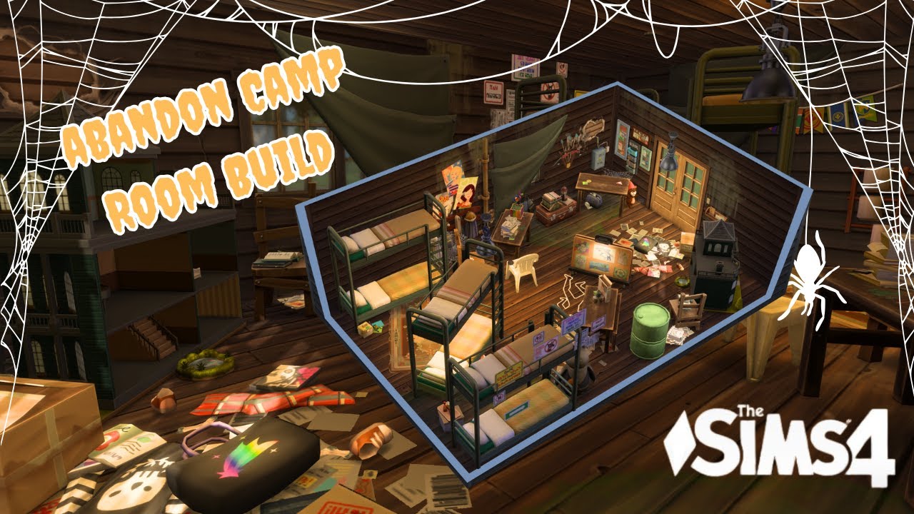 The Sims 4 | Creepy Camp Cabin Build 🕸️🔥| Room Build - YouTube