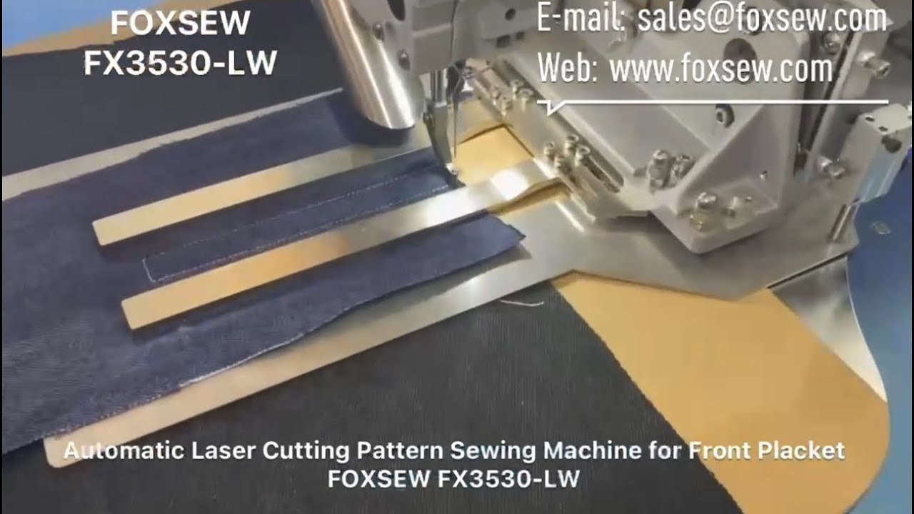 Automatic Laser Cutting Front Placket Pattern Sewing Machine - YouTube