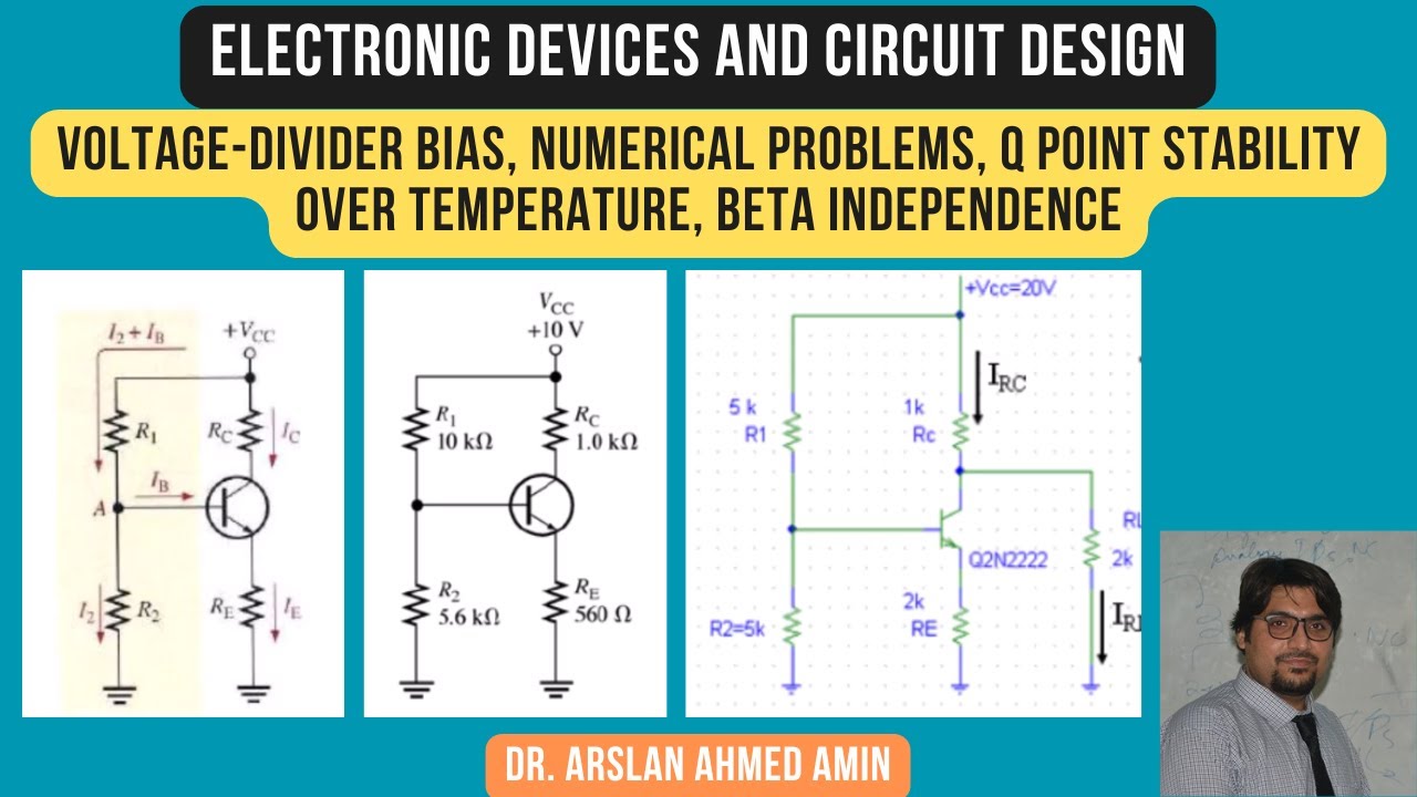 Voltage-Divider Bias, Numerical Problems, Q Point Stability over ...