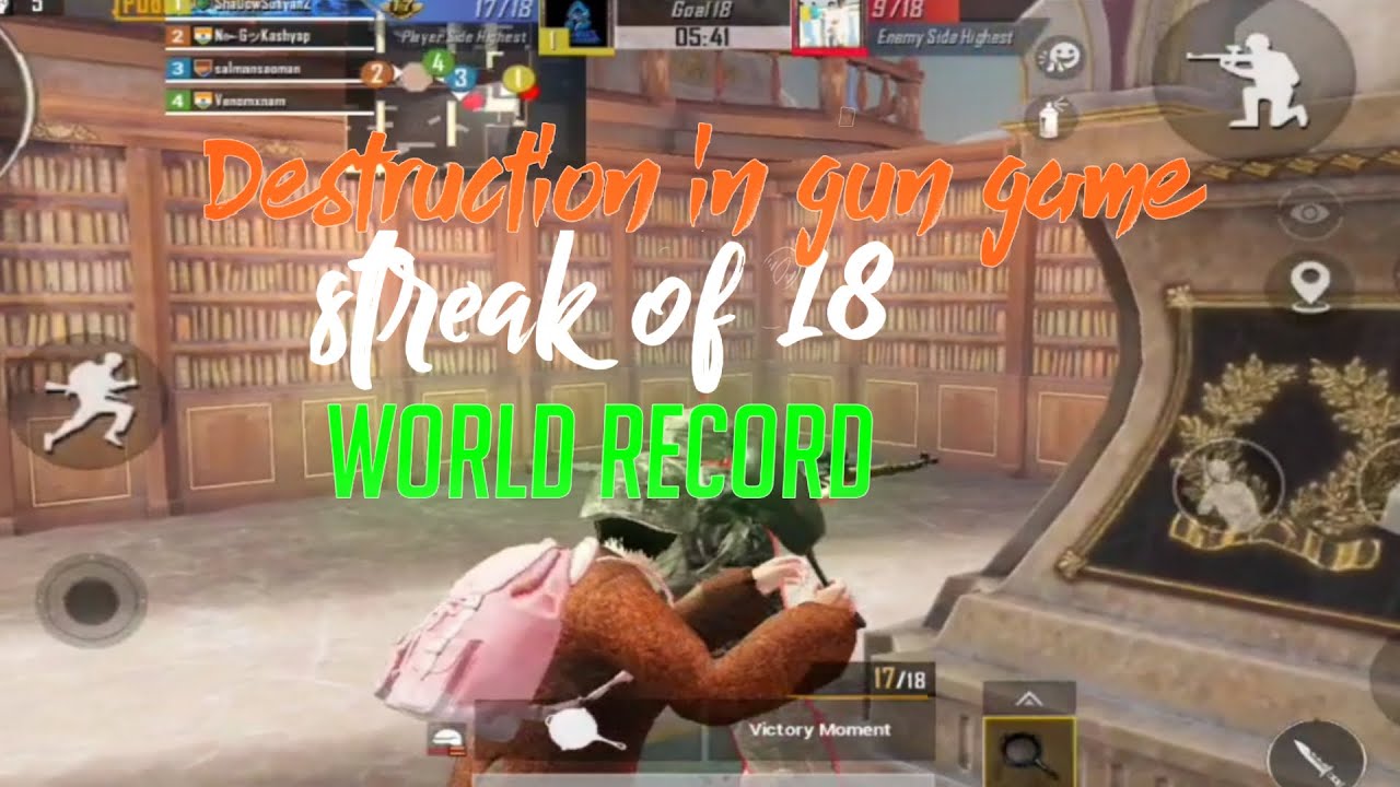 World record in gun game | streak of 18 | Pubggamplay(uncut) | POCO F1 ...