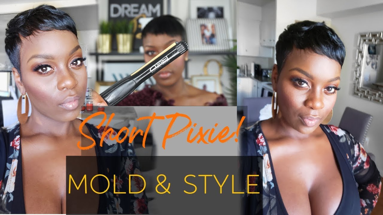 Super Short Pixie!| Mold& Style| Short Hair Tutorial - YouTube