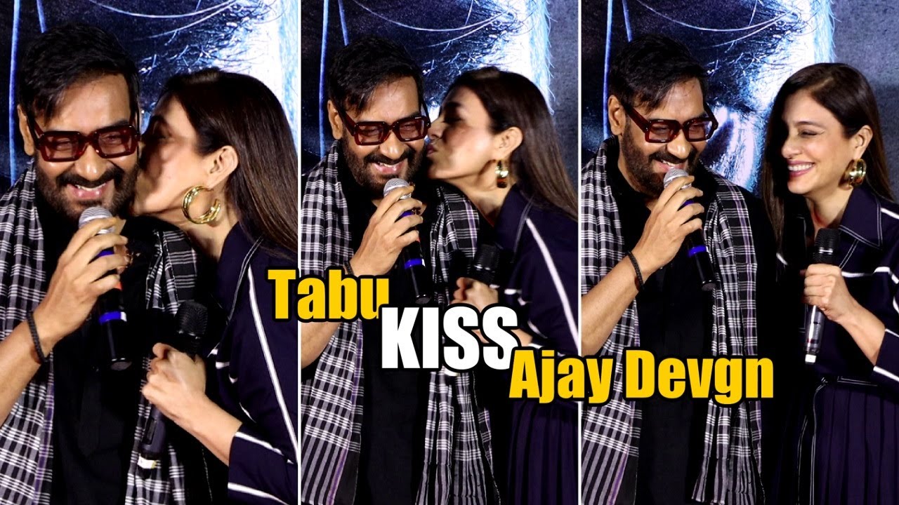 Tabu Kiss Ajay Devgn On Stage During Bhola Movie Trailer Launch!😱 Sweet ...