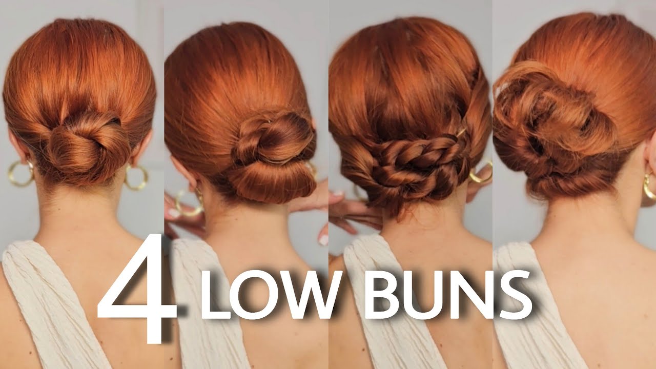 SLEEK LOW BUN TUTORIAL 🍊 4 EASY WAYS ️ - YouTube