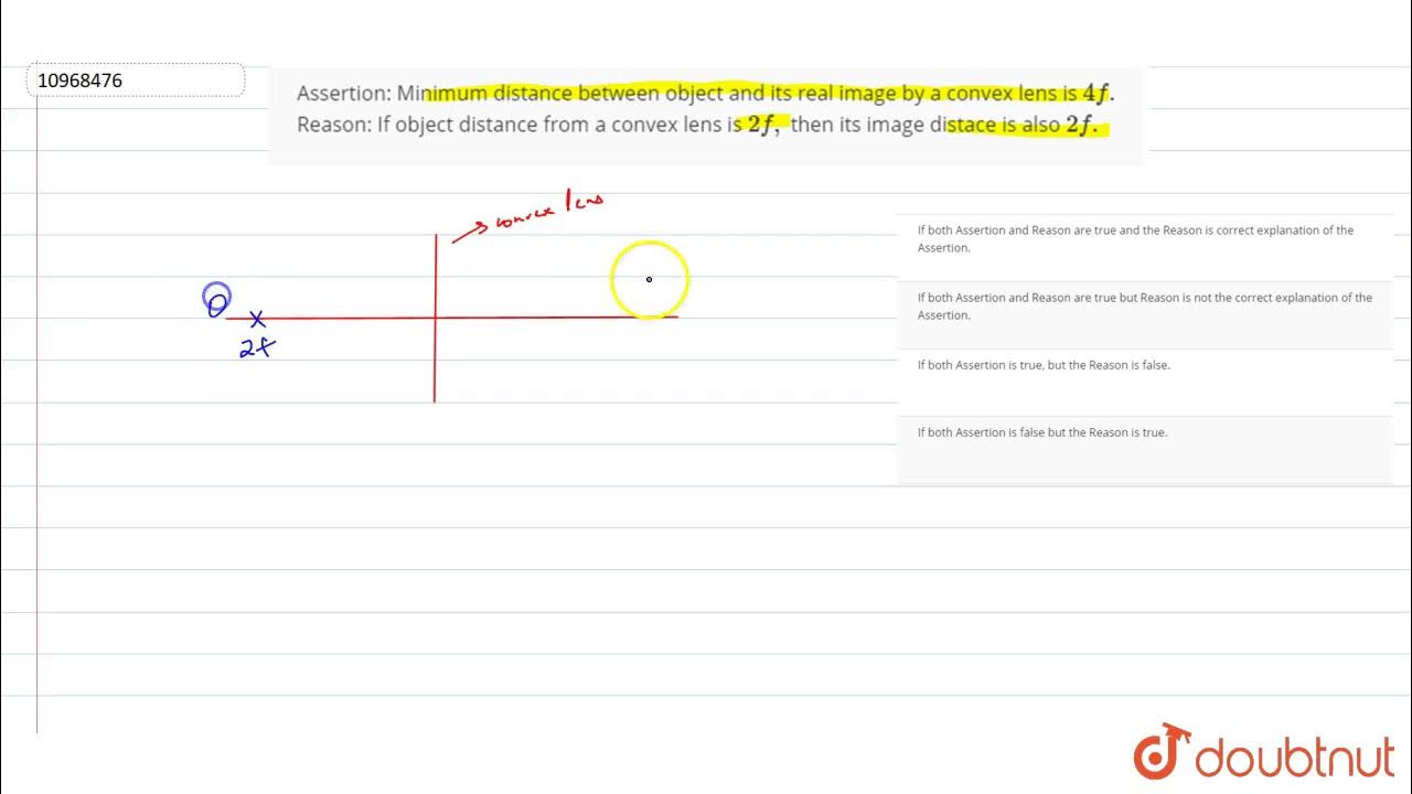 Assertion: Minimum distance between object and its real image by a convex lens is `4f.` Reason ...