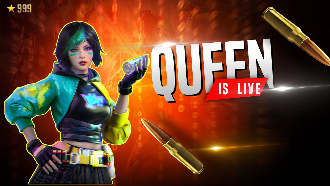 QUEEN IS LIVE🔴 FREE FIRE LIVE 😎GUILD TEST GIVEAWAY 1ST CUSTOM WINNER ...