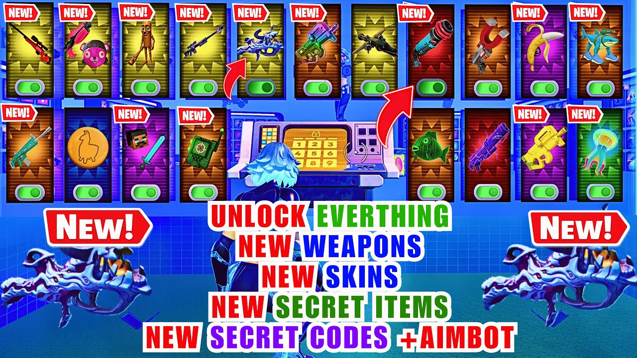 CRAZY 1V1 FFA ALL GUNS & RIDES MAP FORTNITE CREATIVE - ALL SECRETS LOCATIONS (SECRET CODE) PART ...