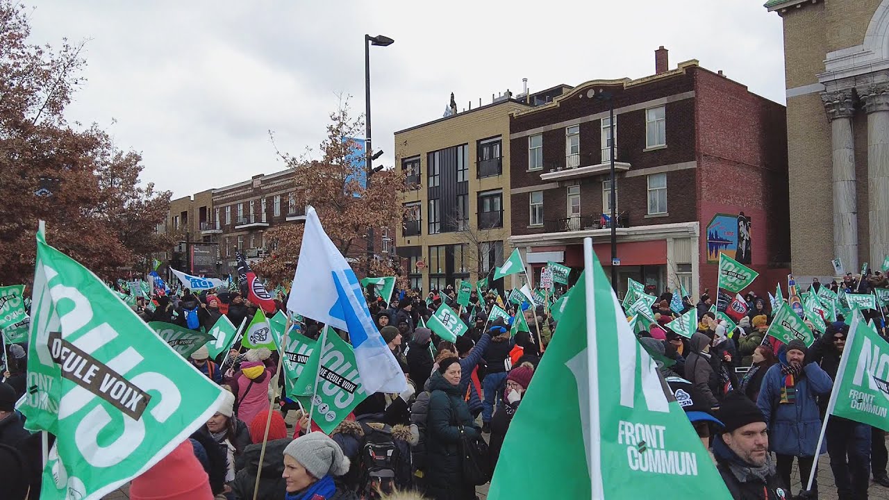 Quebec Public Sector Strike in Downtown Montreal on November 23, 2023 ...