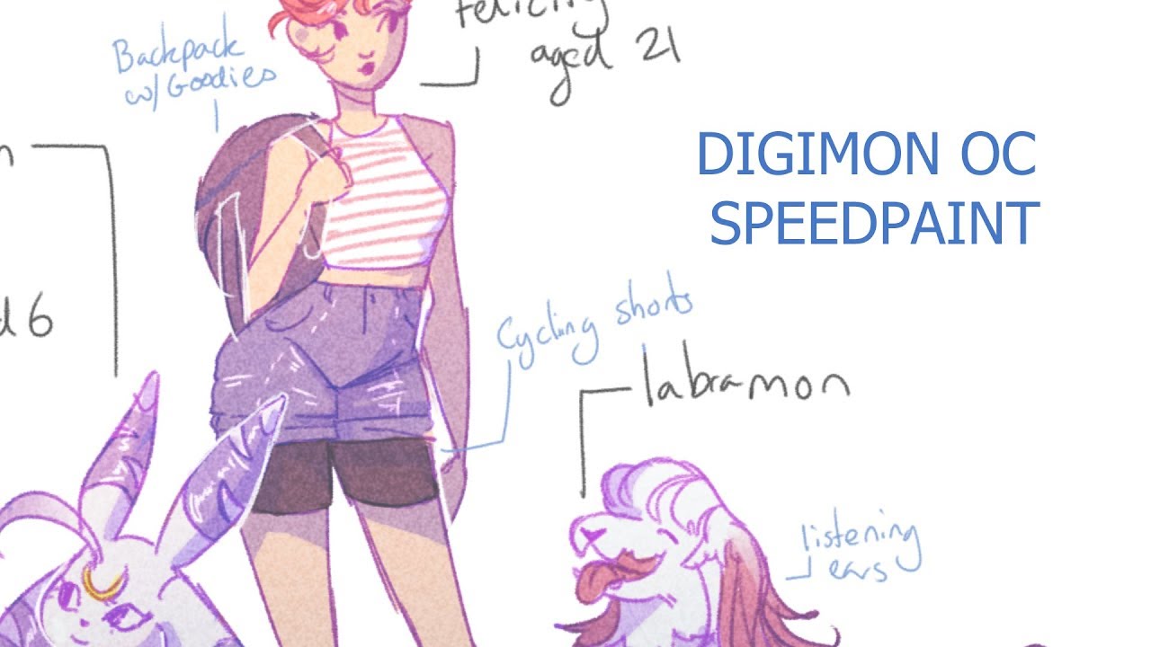 Felicity, Digimon OC feat Labramon + Lunamon - SpeedPAINT - YouTube