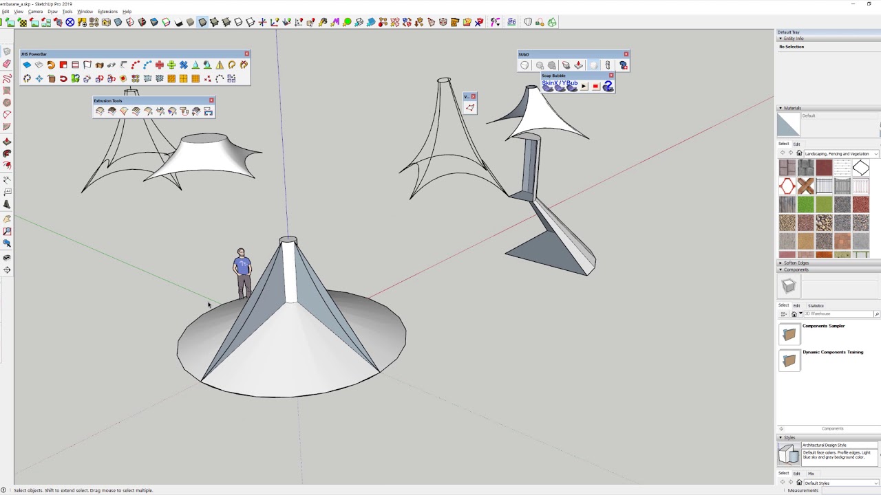 UncleBucks (Dynamic Sketchup - 천막구조만들기 Membrane Structure Part1) - YouTube