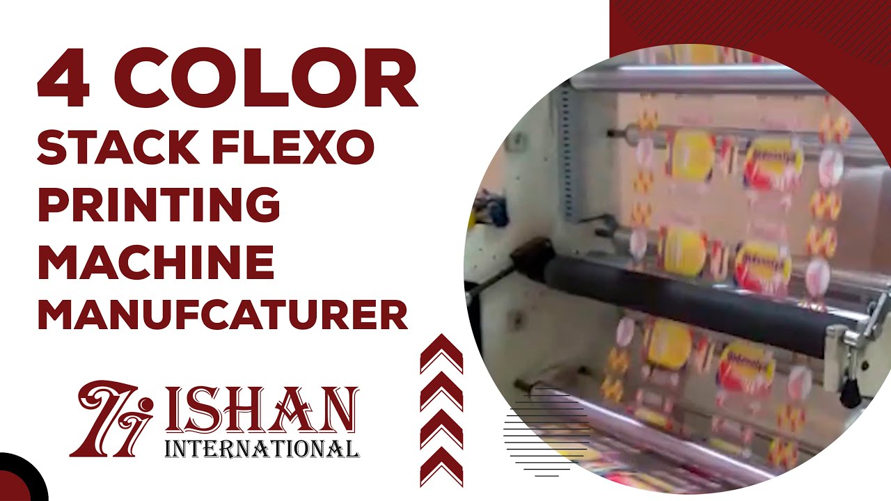 4 color stack flexo printing machine, flexo printing machine, #ishaninternational - YouTube