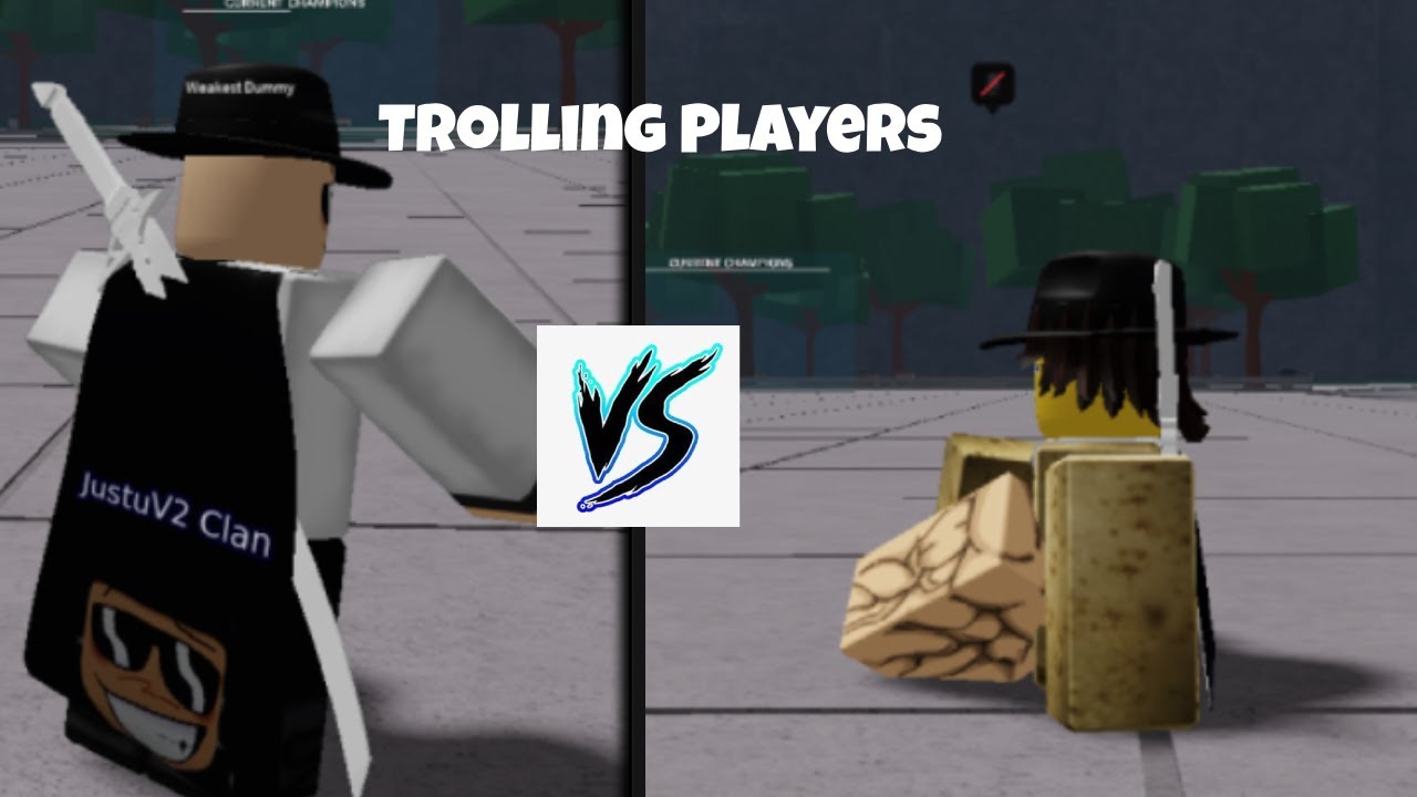 Trolling Player In The Strongest Battle Grounds - YouTube