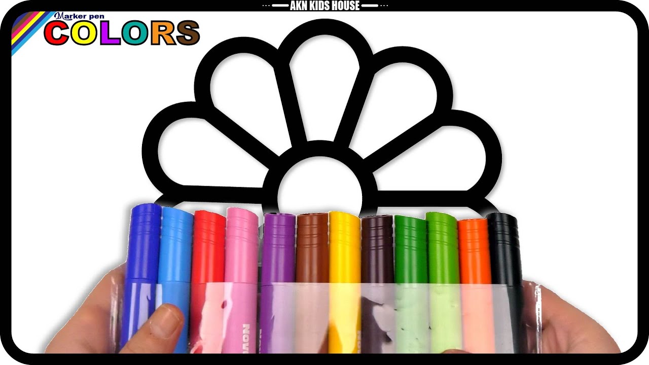 ( Flowers ) Big Daisy Marker Pen Coloring Pages / Akn Kids House - YouTube