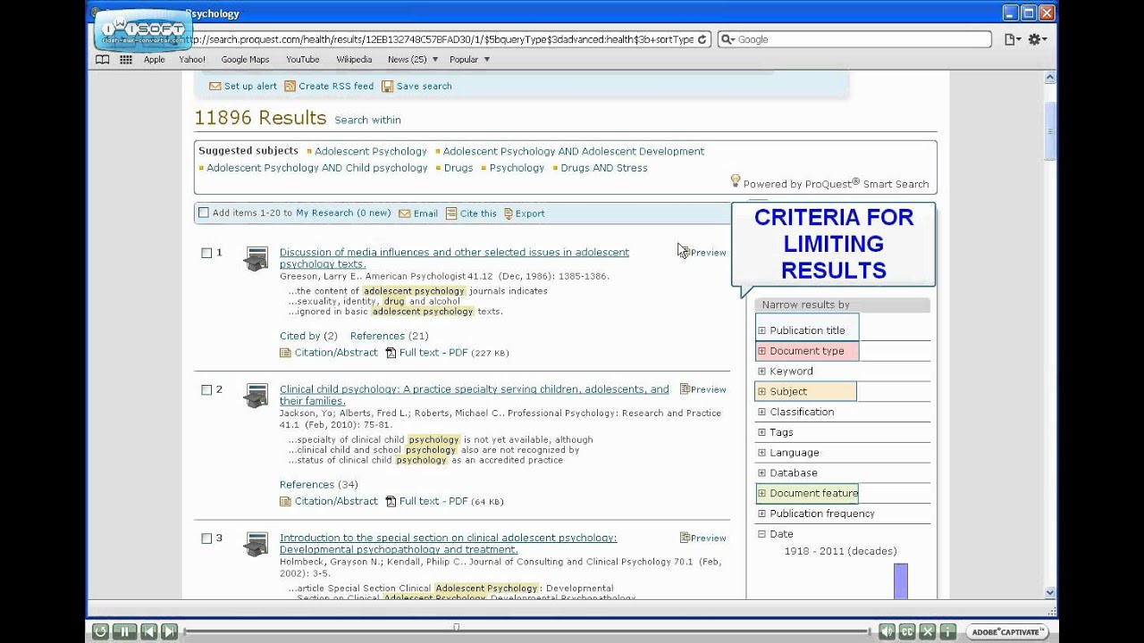 PsycINFO Tutorial - YouTube