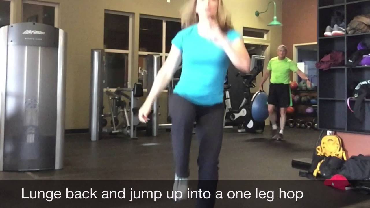 Step back lunge jump - YouTube