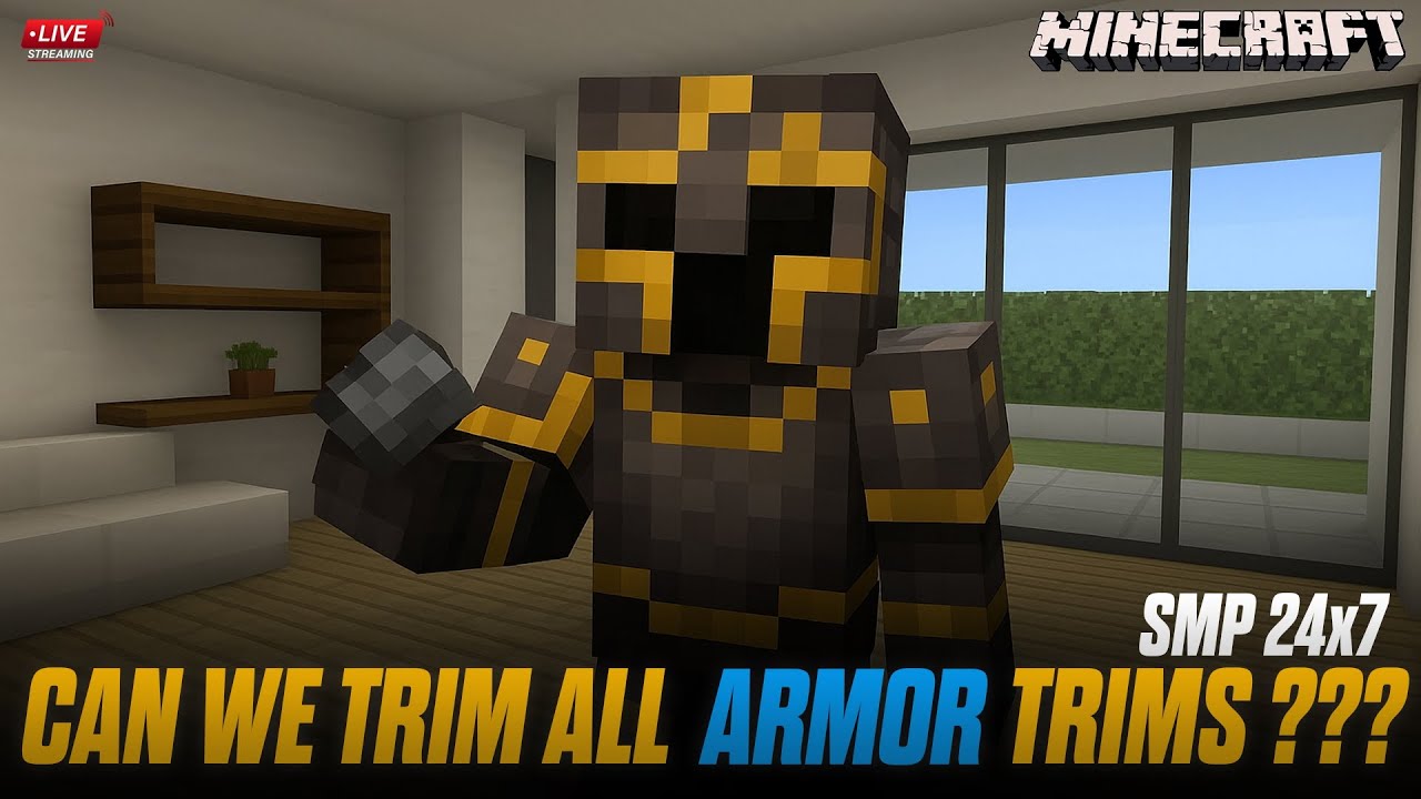 DAY:- 28 LIVE: 🚀 Minecraft SMP LIVE – CAN WE TRIM ALL ARMOR TRIMS???🔥 # ...