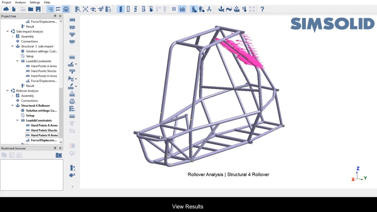 BAJA Roll Cage Static Structural Analysis using SimSolid - YouTube