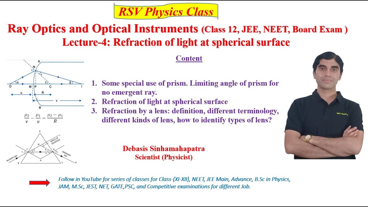 Lecture 4 l Ray Optics and Optical Instrument l Refraction| Class 12 ...
