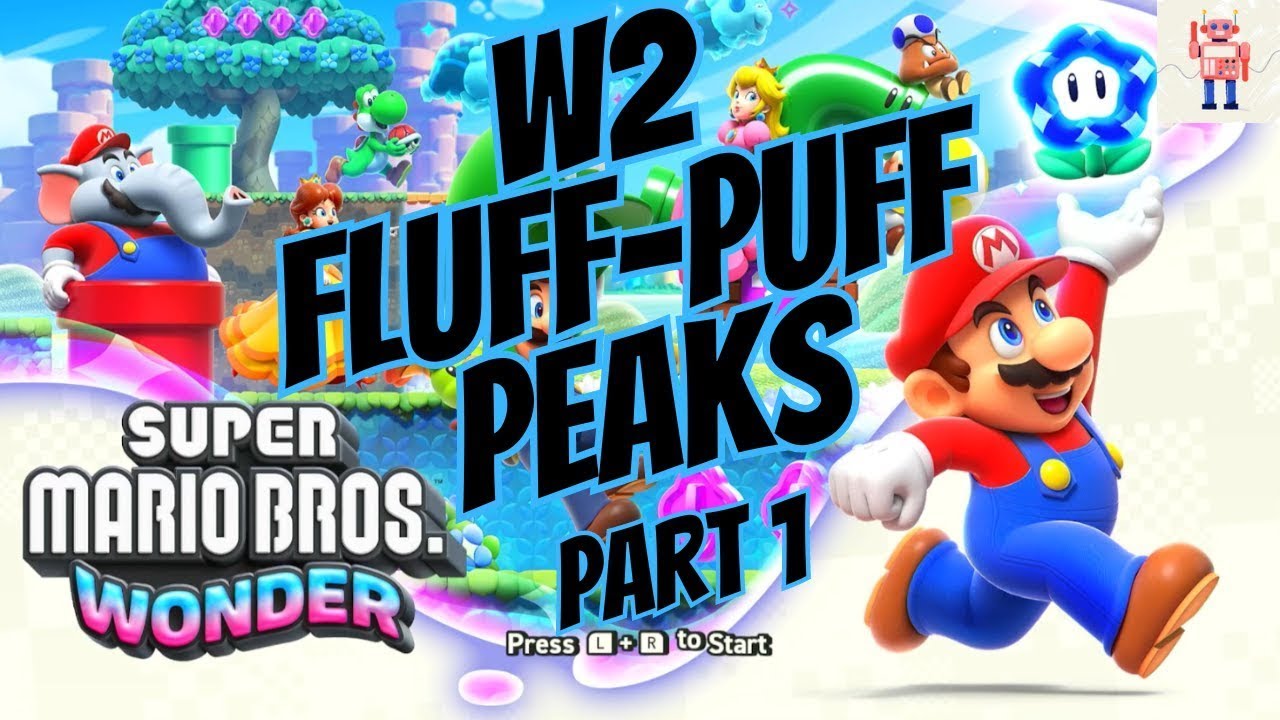 Super Mario Bros. Wonder W2 - Fluff-Puff Peaks Pt. 1 Walkthrough - YouTube
