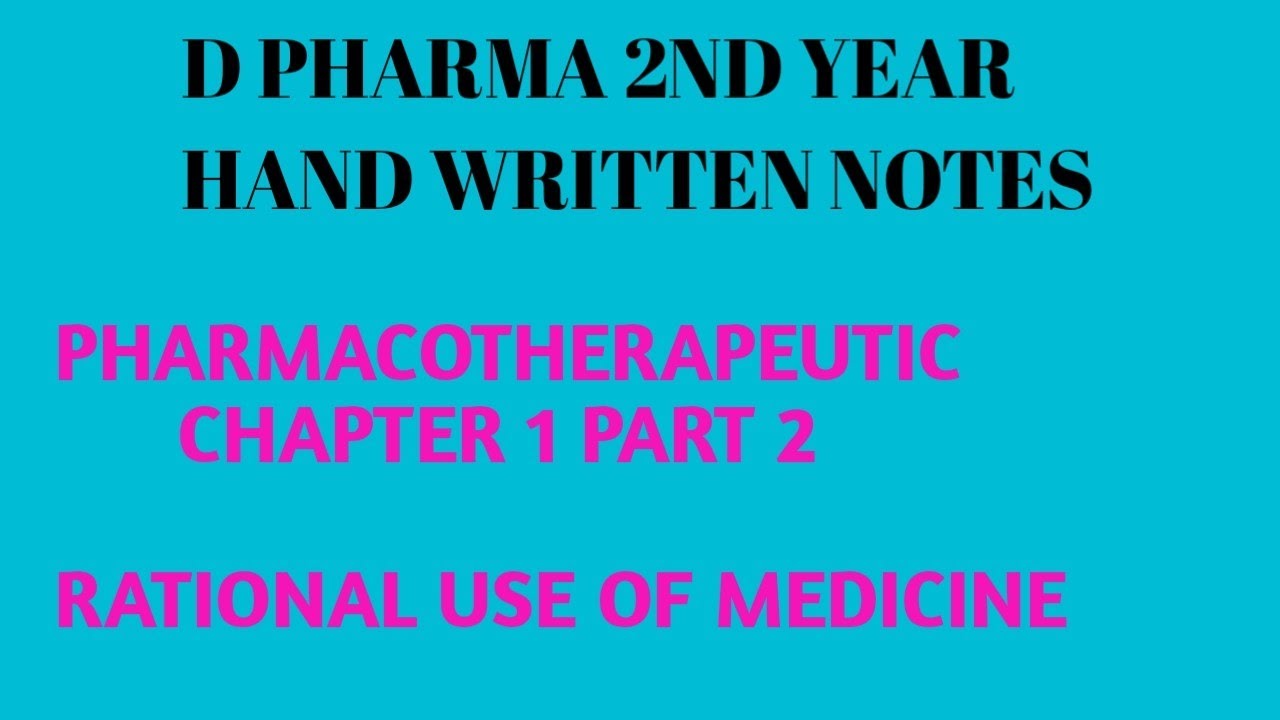 D pharma 2nd year hand written notes/pharmacotherapeutic chapter 1 ...