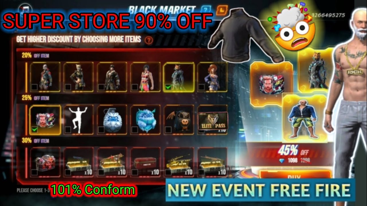 NEW EVENT FREE FIRE UPCOMING BUNDLE SUPER STORE90%OFF FULL DETAILS NEW ...