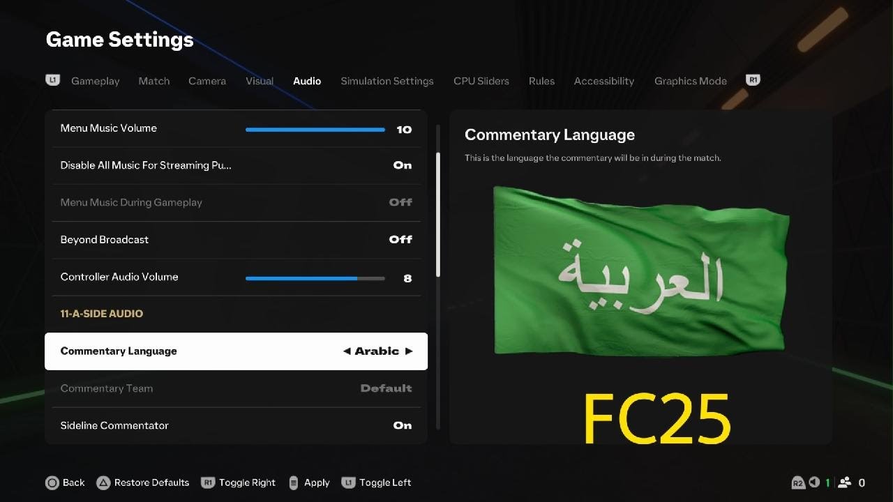 #EA SPORTS FC 25 #FC25 #UT disable commentary voice كيف تلغي صوت المعلق ...